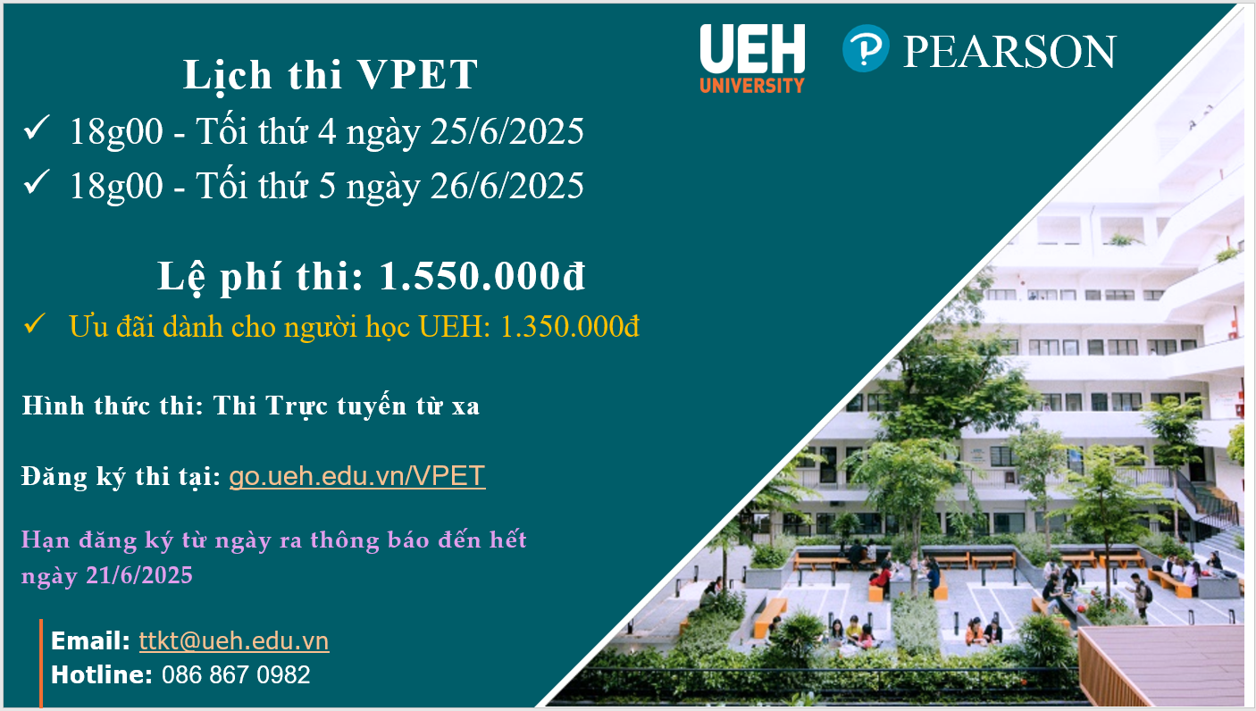 Kỳ thi VPET tháng 6.2025